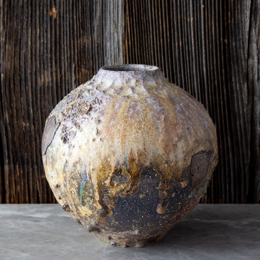 Special Ember Vase with cast bronze repair - Fine Art & Ceramics in ...